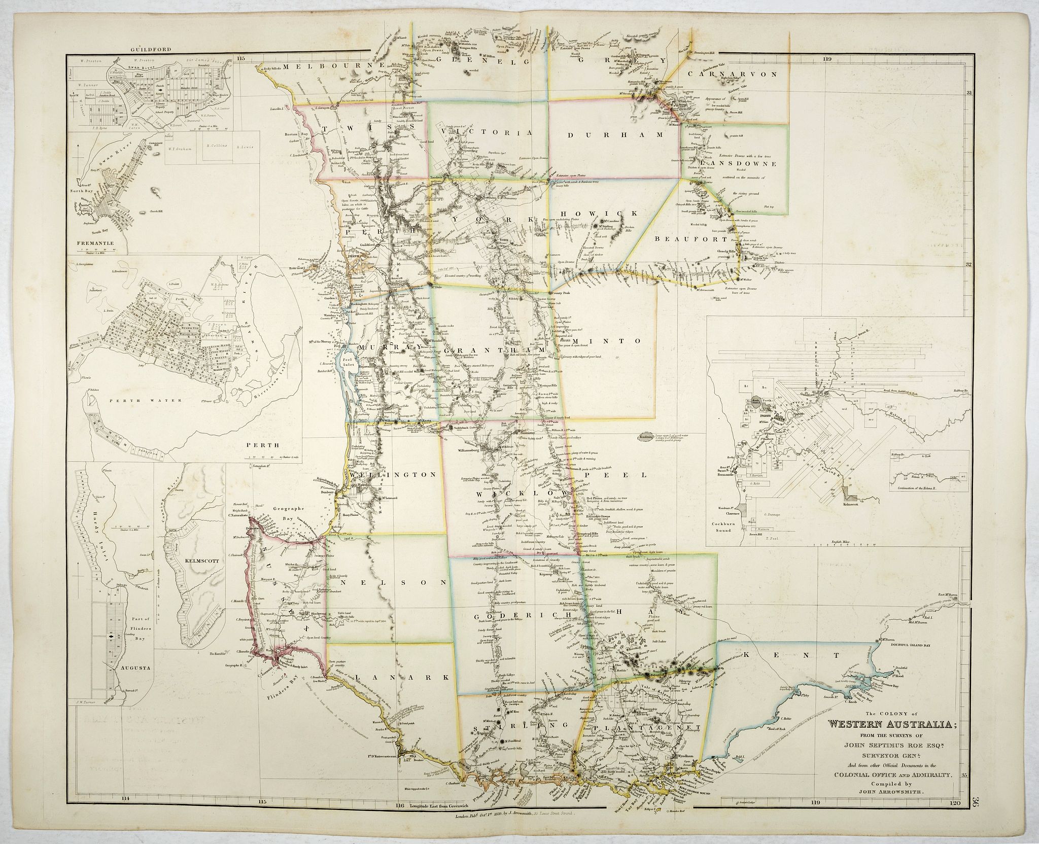 "The Colony of Western Australia from the Surveys of John" by ...