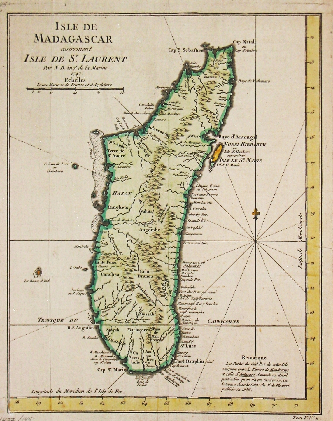 [Lot of 10 maps / prints of Madagascar] Parte de la Cote Orientale d ...