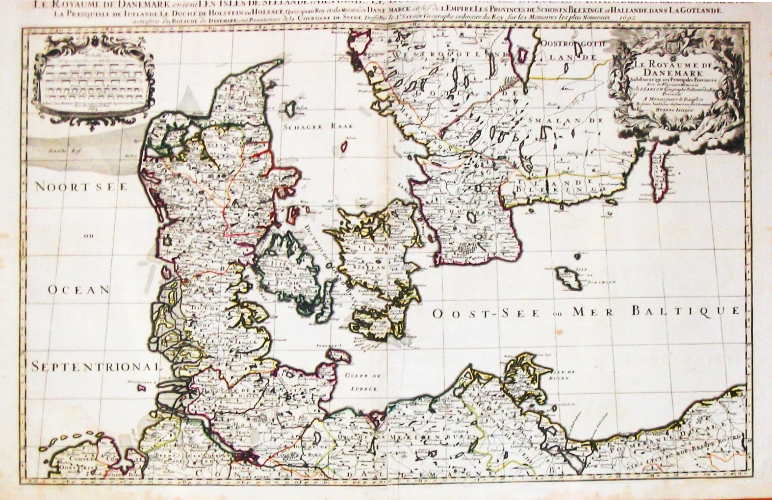 [a lot of 14 maps prints of Denmark / Scandinavia] Le Royaume de ...