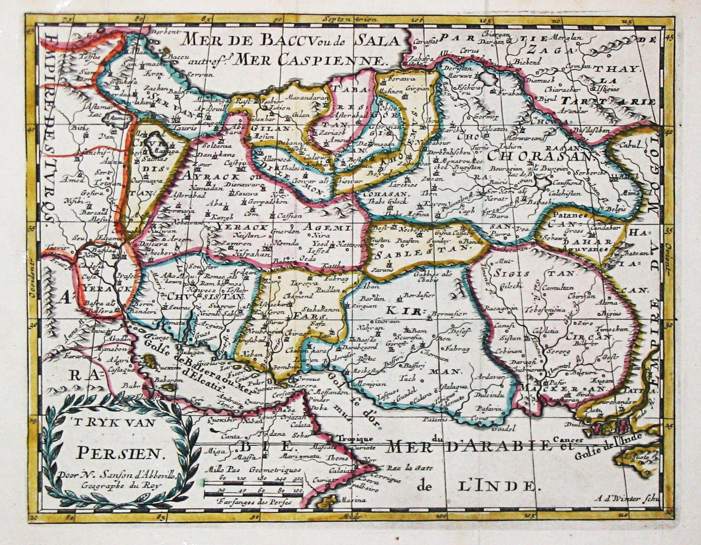 [8 items of Iran] Antique map of Iran] Nieuwe Kaart van ‘T Rijk van ...