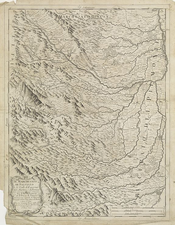 Il Marchesato di Saluzzo . . . - Old map by DE ROSSI, G.