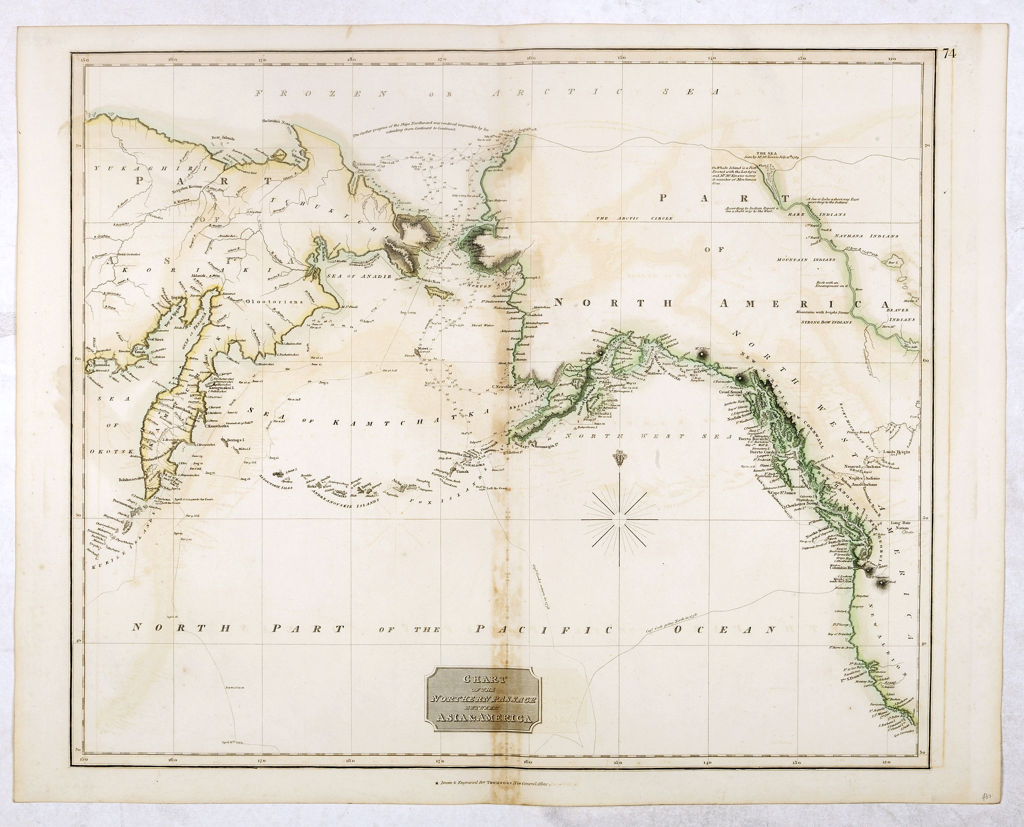 Chart of the Northern passage between Asia and America. - Old map by ...