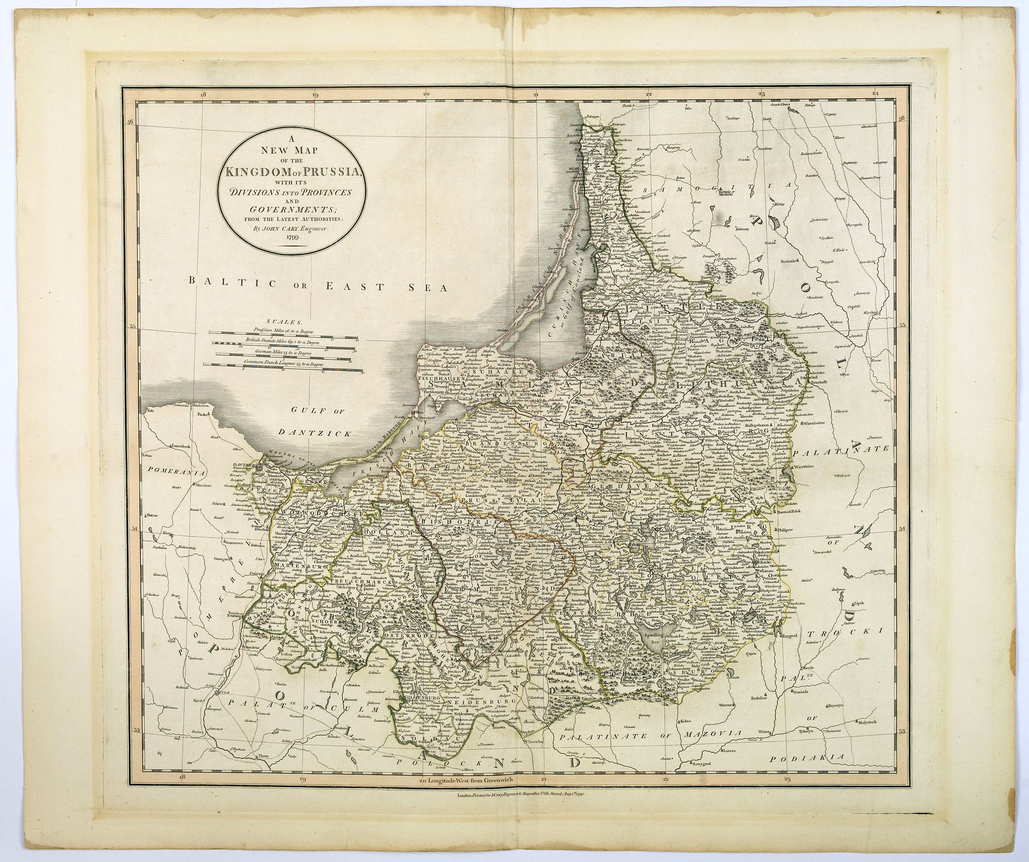 A New Map of the Kingdom of Prussia with its Divisions Into Provinces ...