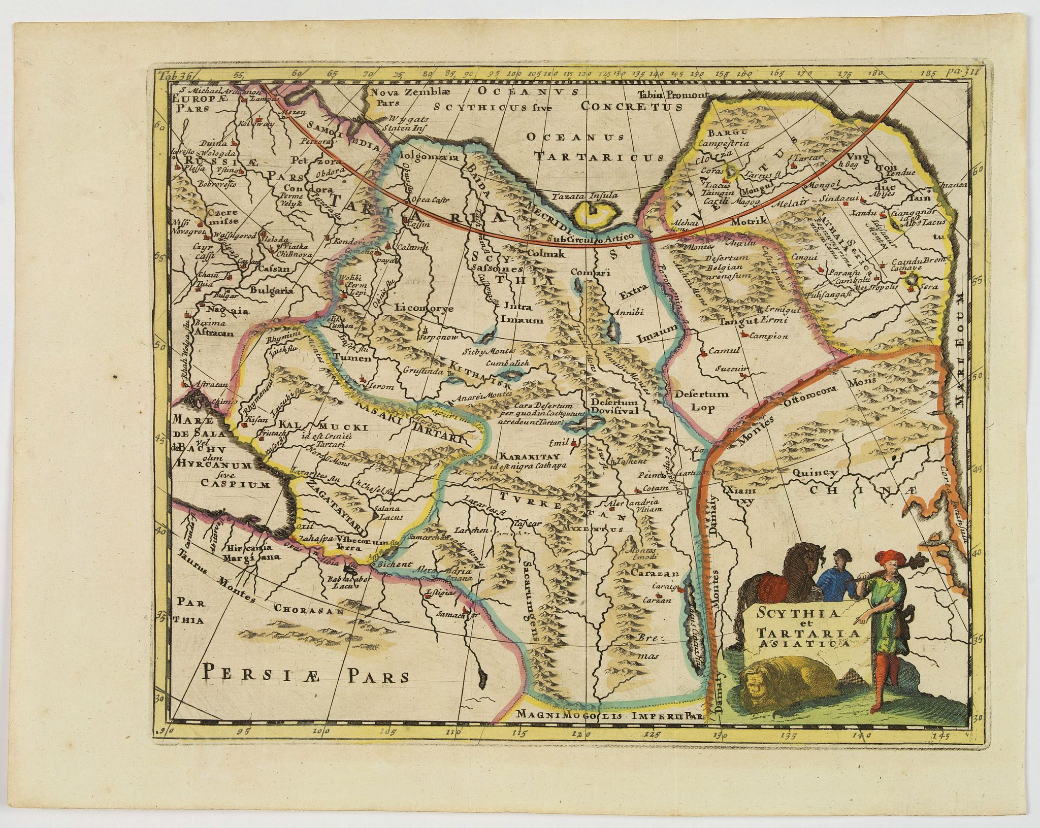 Scythia et Tartaria Asiatica. - Old map by CLUVERIUS, P.