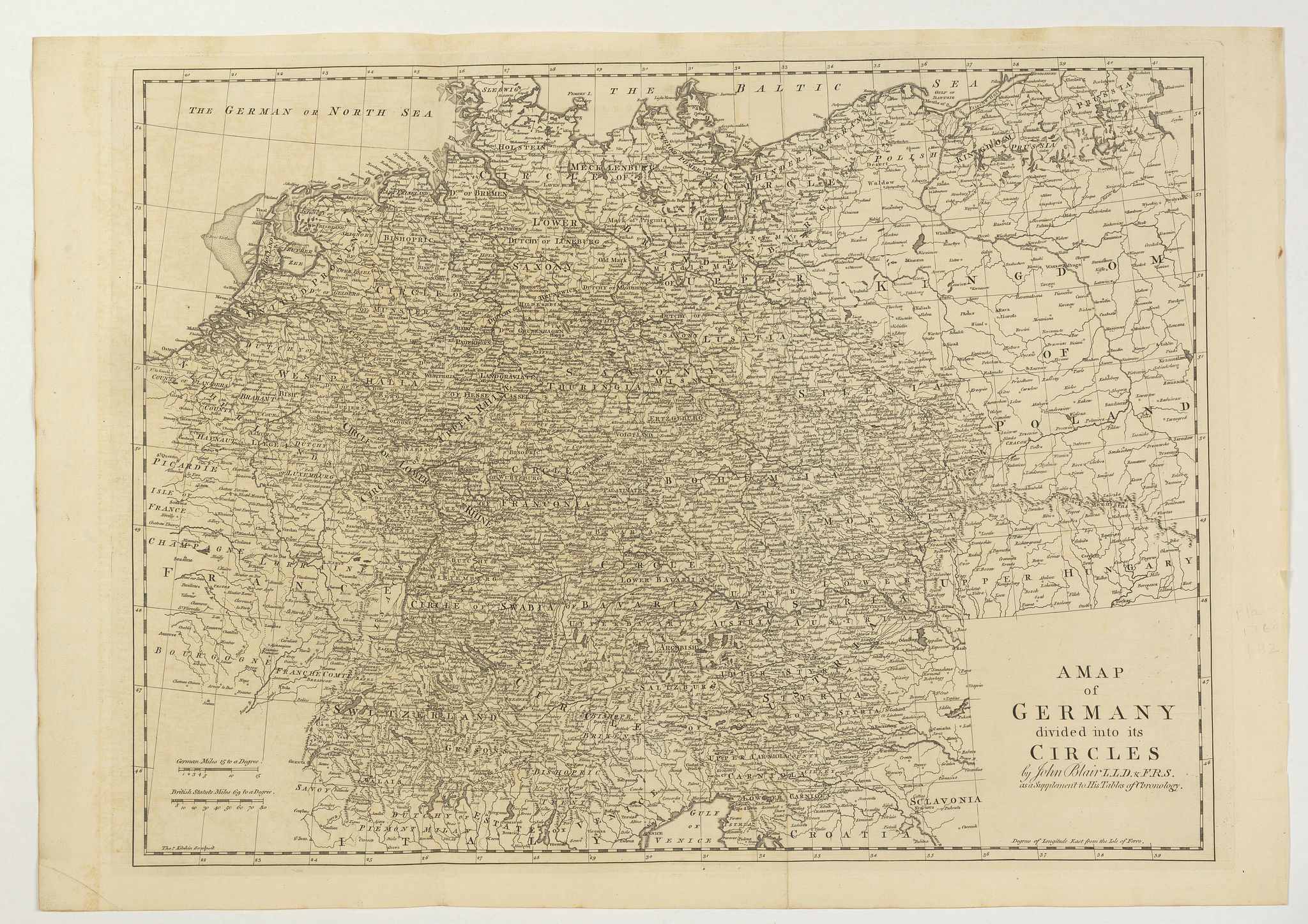 A Map of Germany divided into its Circles. - Old map by BLAIR, John.