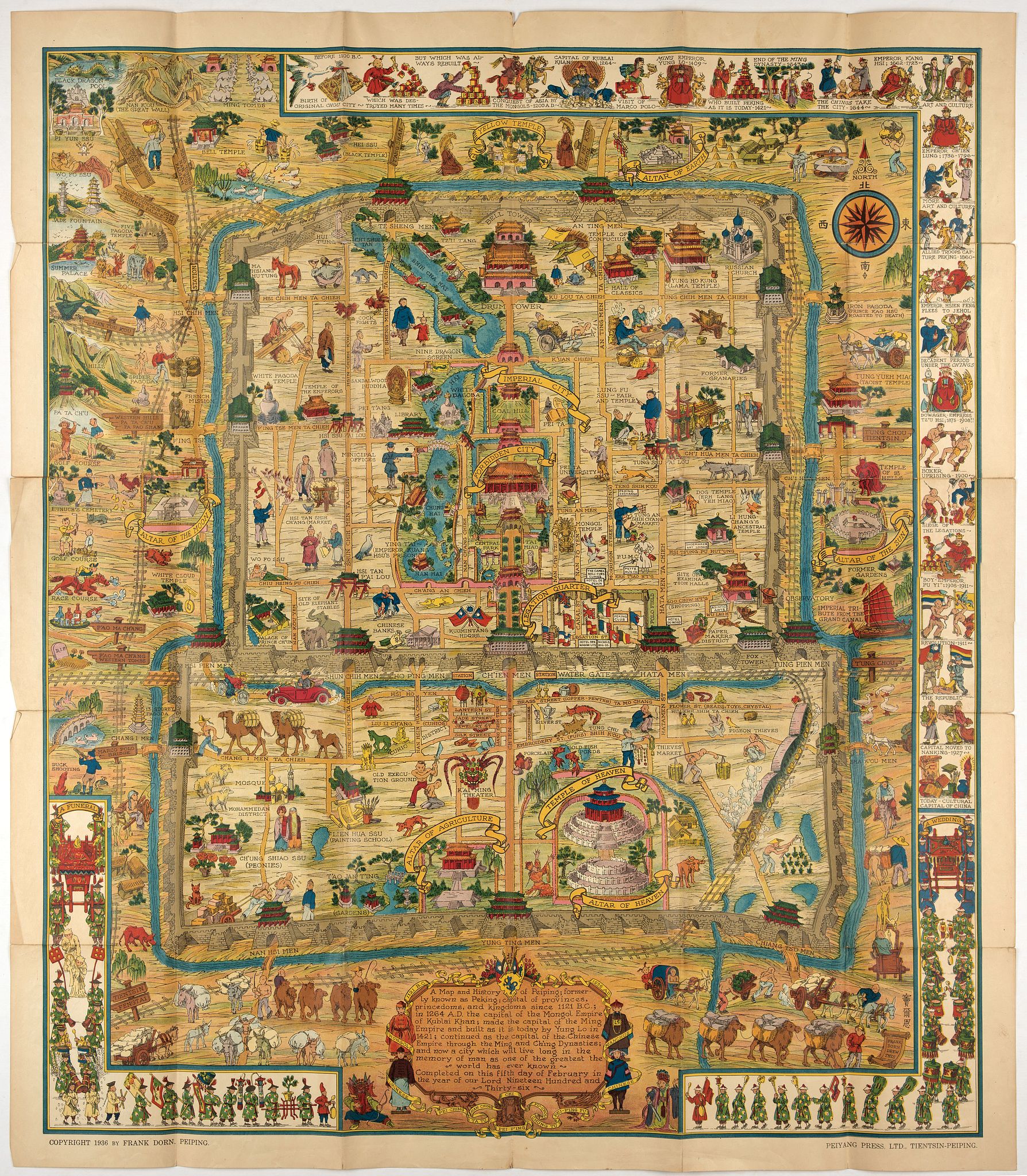 A Map and History of Peiping; formerly known as Peking; capital of ...