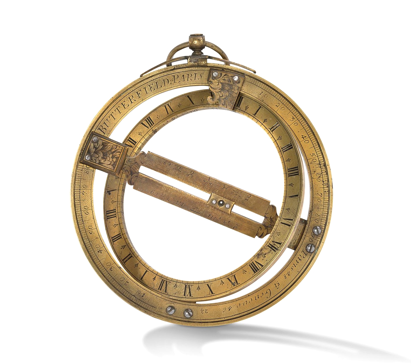 A Michael Butterfield brass universal equinoctial ring dail. - Old map ...