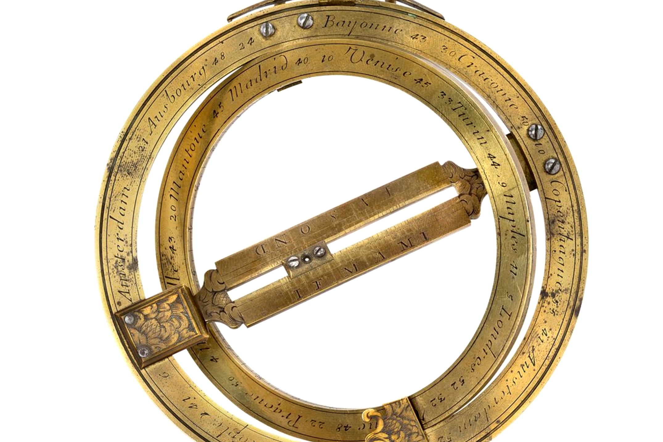 A Michael Butterfield brass universal equinoctial ring dail. - Old map ...