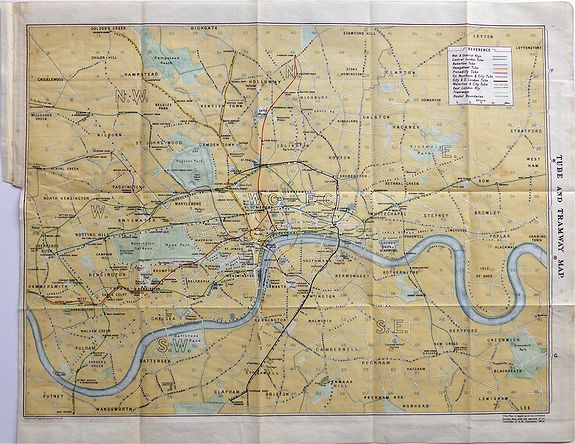Tube and Tramway Map - London. - Old map by McLagan & Cumming.