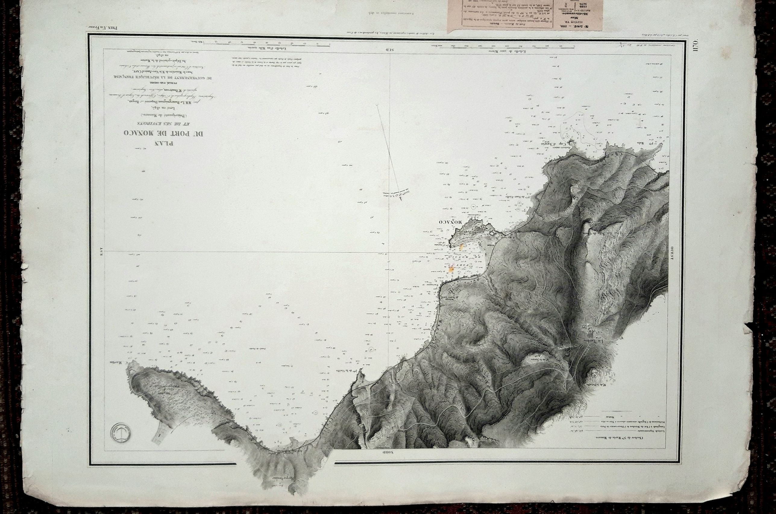 Plan du port de Monaco et de ses environs. - Old map by Dépot Général ...