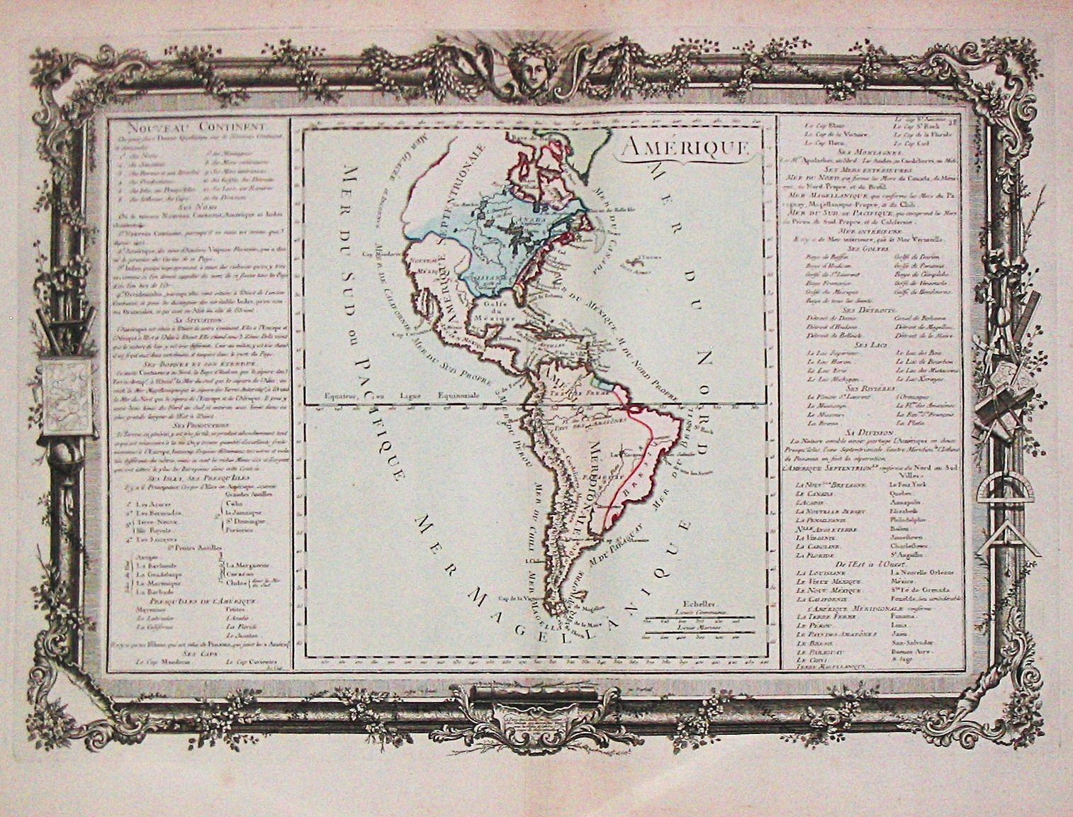 The American continent. - Old map by Buy de Mornas, C