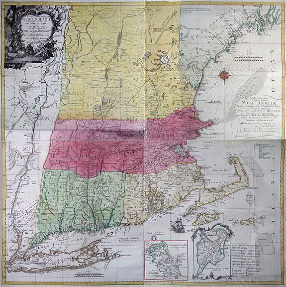 [New England Wallmap] A map of the most inhabited part of New England ...