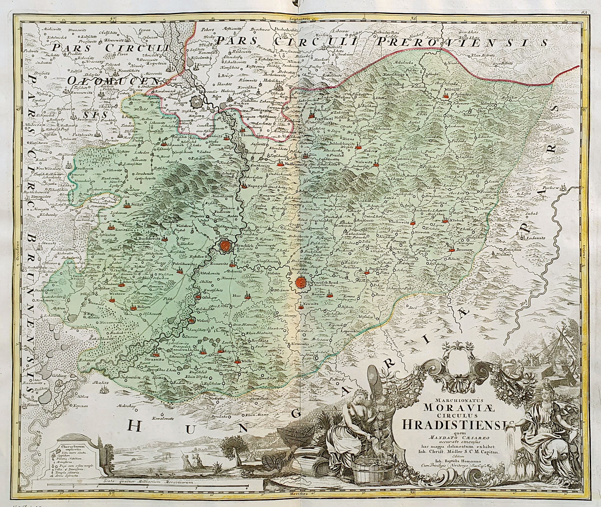 Marchionatus Moraviae Circulus Hradistiensis... - Old map by HOMANN, J. B.