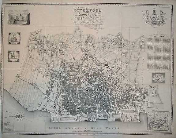 Liverpool and its Environs. - Old map by SWIRE, William