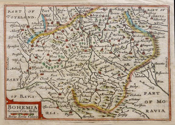 Bohemia. - Old map by KAERIUS, P.