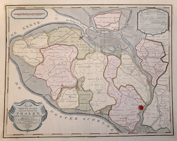 Nieuwe Kaart van het Eilanden van Tholen, by W.T. Hattinga. - Old map ...