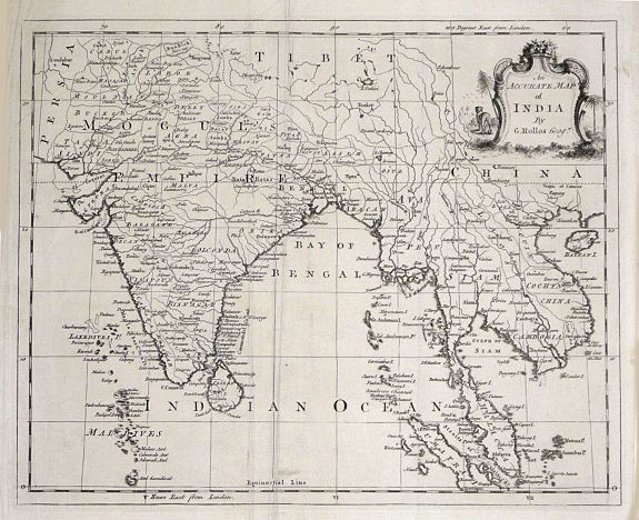 An Accurate Map of India. - Old map by ROLLOS, George