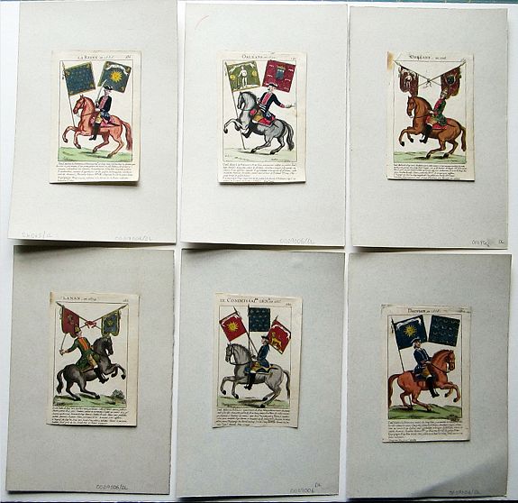 A Set of 12 early 18th century prints of French Dragoon Regiments ...
