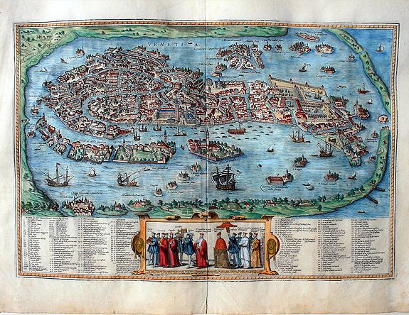 Venetia (Venice.) - Old map by BRAUN, G./ HOGENBERG, F.