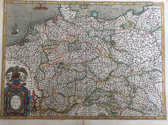 Germania. - Old map by Mercator, G. / Hondius, H.