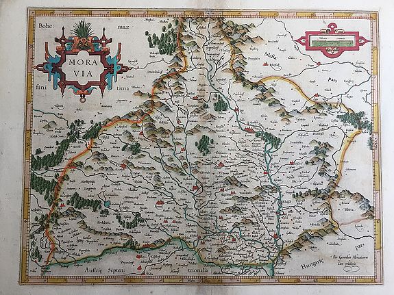Moravia. - Old map by Mercator, G. / Hondius, H.