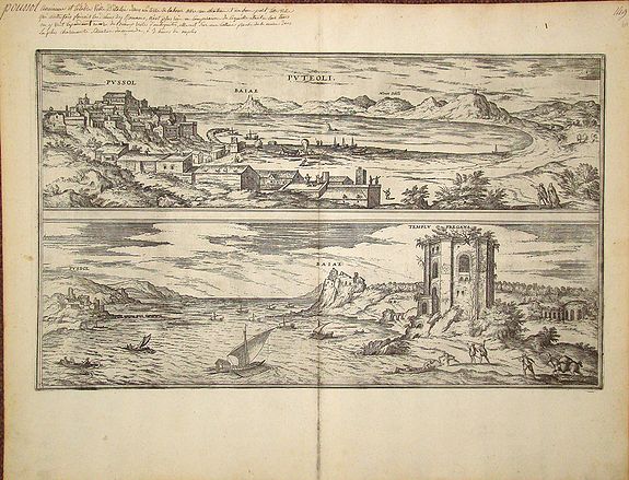 Puteoli. Baiae. - Old map by BRAUN,G./HOGENBERG,F.