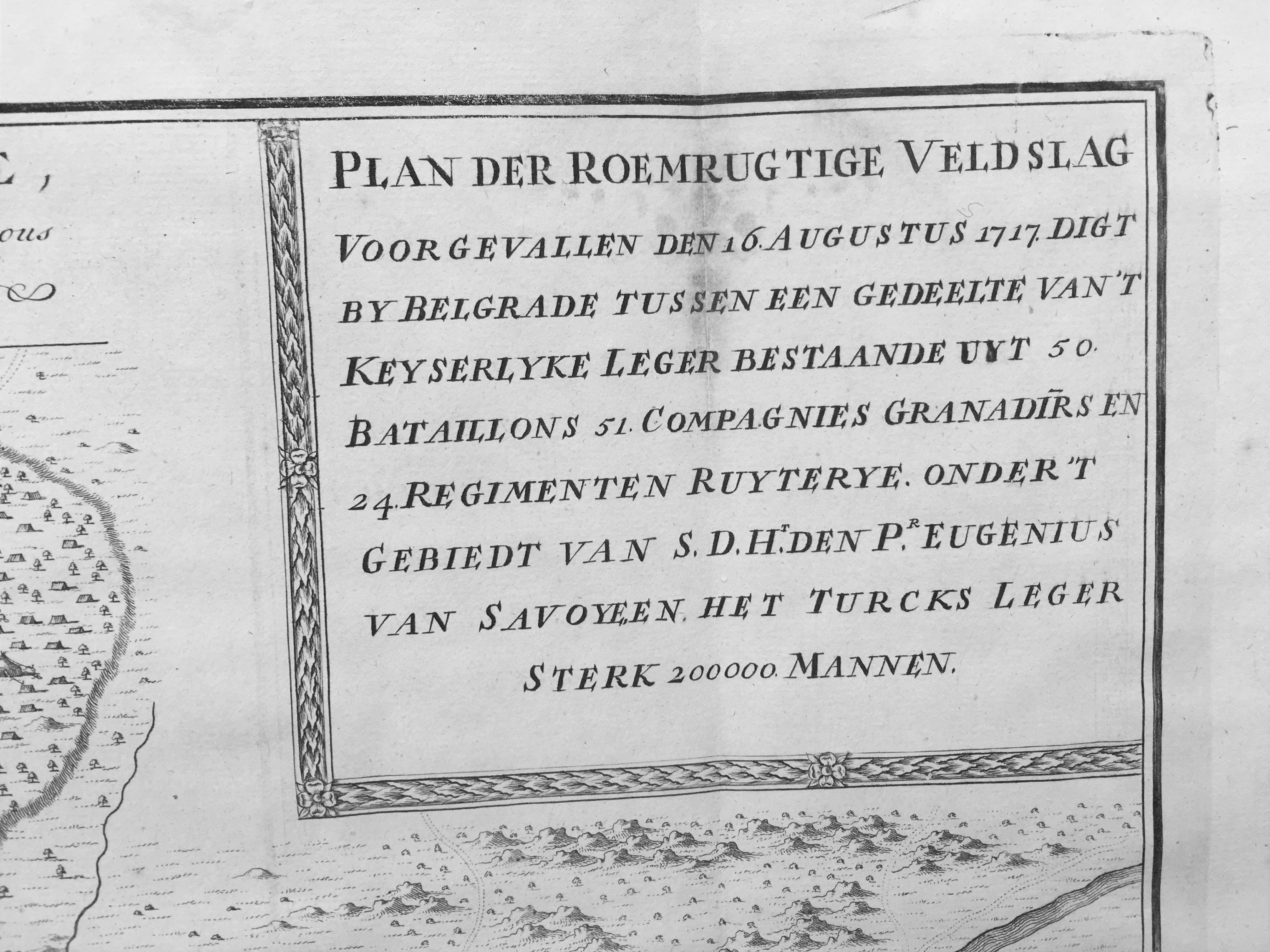 Plan de la Glorieuse Bataille donnée le 16E. aout 1717. Proche de ...