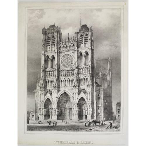 Cathédrale d'Amiens. - Old map by SIMONAU,G.