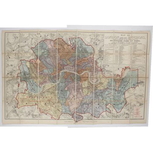 Map of London and its environs : shewing the boundary of the ...