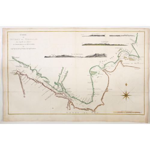 Carte du Detroit de Magellan dans laquelle on a inséré les Observations ...