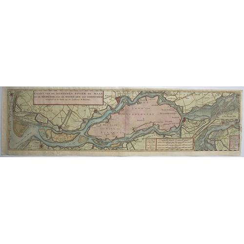 Kaart van de Beneeden rivier de Maas en de merwede.. - Old map by ...