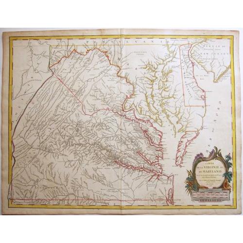 [FRY/JEFFERSON]Carte De La Virginie Et Du Maryland Dressee sur la ...