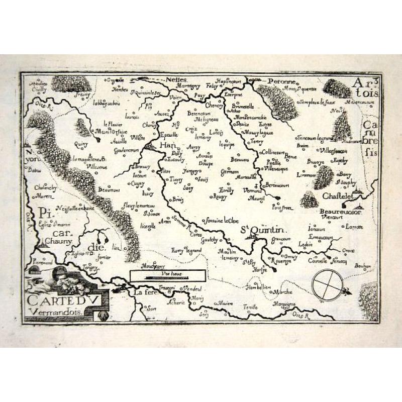 CARTE DU VERMANDOIS - Old map by TASSIN, N./BEREY, N.