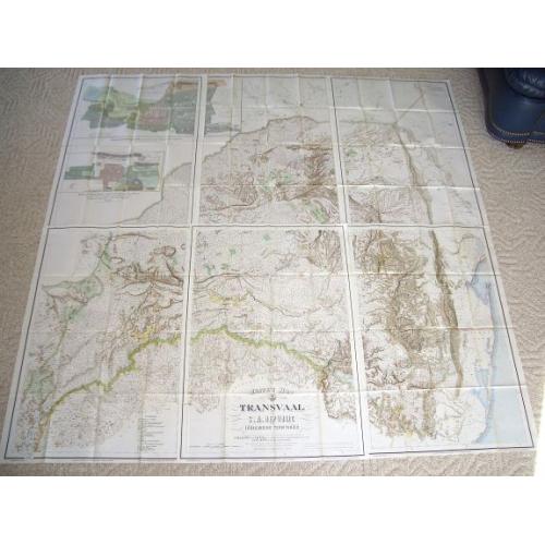 Jeppe's Wall Map of the Transvaal Republic, in 6 sheets - Old map by ...