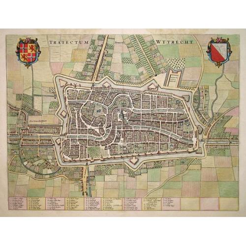 Traiectum - Wttrecht. - Old map by BLAEU, J.