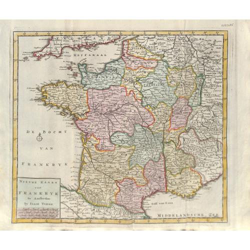 Nieuwe Kaart van Frankryk - Old map by TIRION, I.